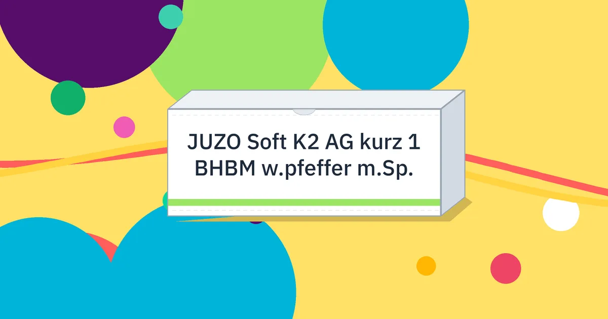 Symbolbild: Packung mit der Aufschrift JUZO Soft K2 AG kurz 1 BHBM w.pfeffer m.Sp. (PZN 14867300) – Verfügbarkeit und Bezug in Apotheken in Frankfurt am Main