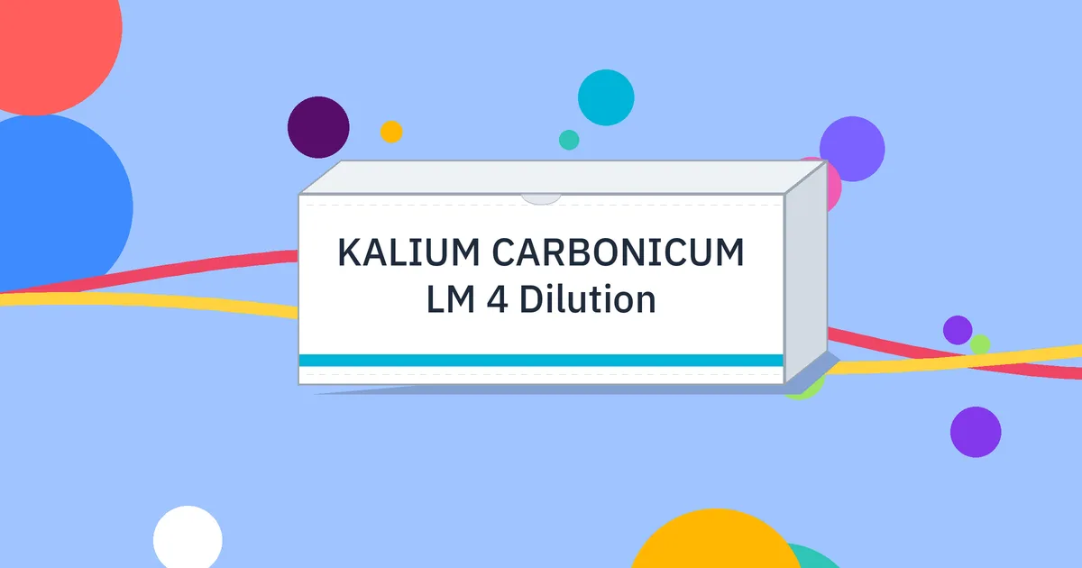 Symbolbild: Packung mit der Aufschrift KALIUM CARBONICUM LM 4 Dilution (PZN 12918223) – Verfügbarkeit und Bezug in Apotheken in Frankfurt am Main