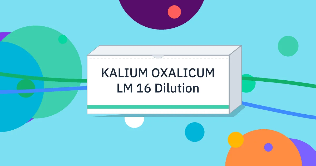 Symbolbild: Packung mit der Aufschrift KALIUM OXALICUM LM 16 Dilution (PZN 12923690) – Verfügbarkeit und Bezug in Apotheken in Frankfurt am Main