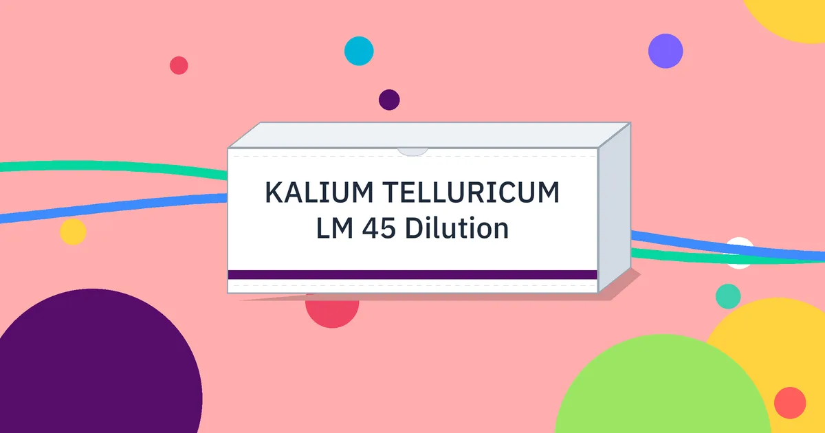 Symbolbild: Packung mit der Aufschrift KALIUM TELLURICUM LM 45 Dilution (PZN 12927475) – Verfügbarkeit und Bezug in Apotheken in Frankfurt am Main