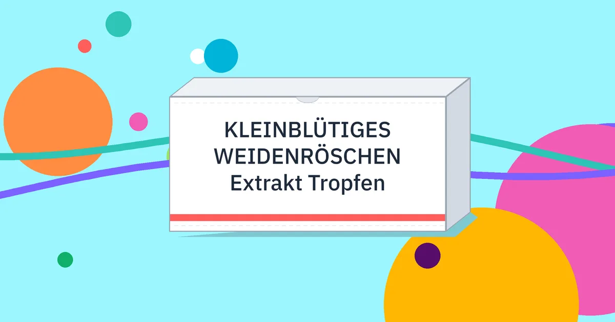 Symbolbild: Packung mit der Aufschrift KLEINBLÜTIGES WEIDENRÖSCHEN Extrakt Tropfen (PZN 20211414) – Verfügbarkeit und Bezug in Apotheken in Frankfurt am Main