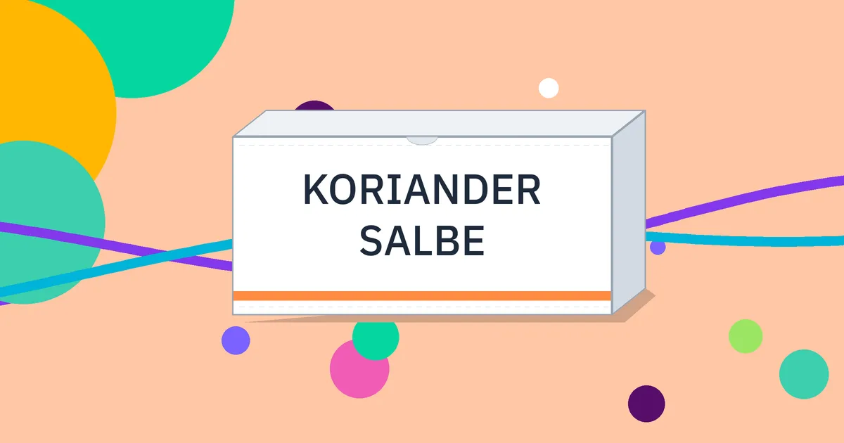 Symbolbild: Packung mit der Aufschrift KORIANDER SALBE (PZN 18007876) – Verfügbarkeit und Bezug in Apotheken in Frankfurt am Main