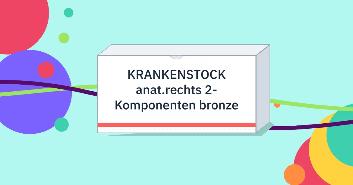 Symbolbild: Packung mit der Aufschrift KRANKENSTOCK anat.rechts 2-Komponenten bronze (PZN 04456085) – Verfügbarkeit und Bezug in Apotheken in Frankfurt am Main