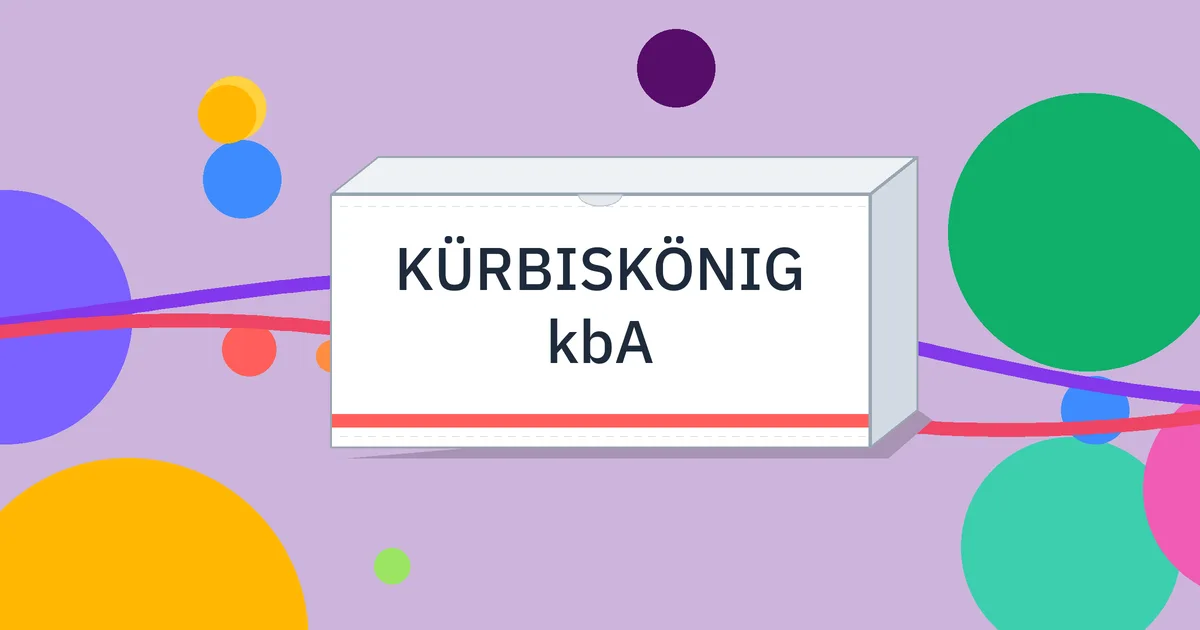 Symbolbild: Packung mit der Aufschrift KÜRBISKÖNIG kbA (PZN 05511337) – Verfügbarkeit und Bezug in Apotheken in Frankfurt am Main