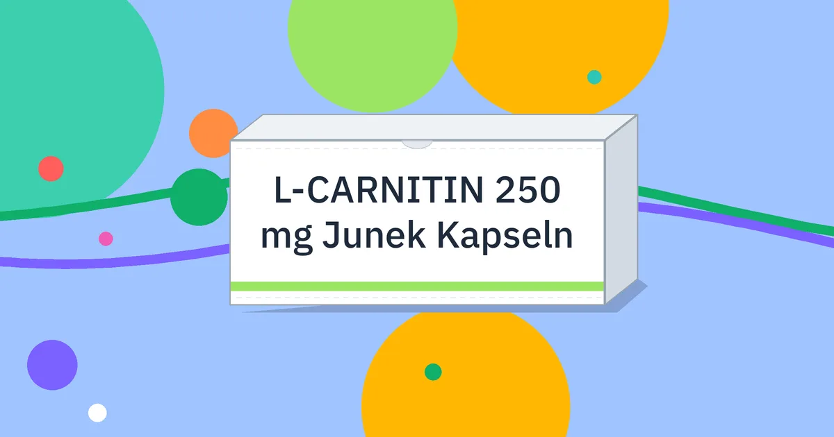 Symbolbild: Packung mit der Aufschrift L-CARNITIN 250 mg Junek Kapseln (PZN 01053323) – Verfügbarkeit und Bezug in Apotheken in Frankfurt am Main
