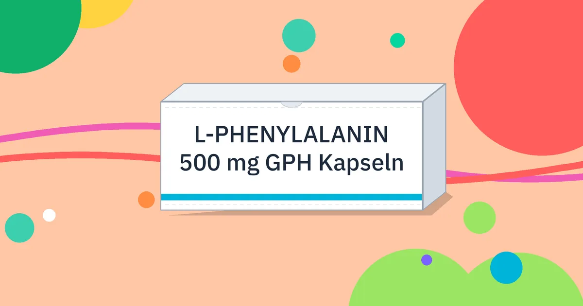 Symbolbild: Packung mit der Aufschrift L-PHENYLALANIN 500 mg GPH Kapseln (PZN 08403826) – Verfügbarkeit und Bezug in Apotheken in Frankfurt am Main