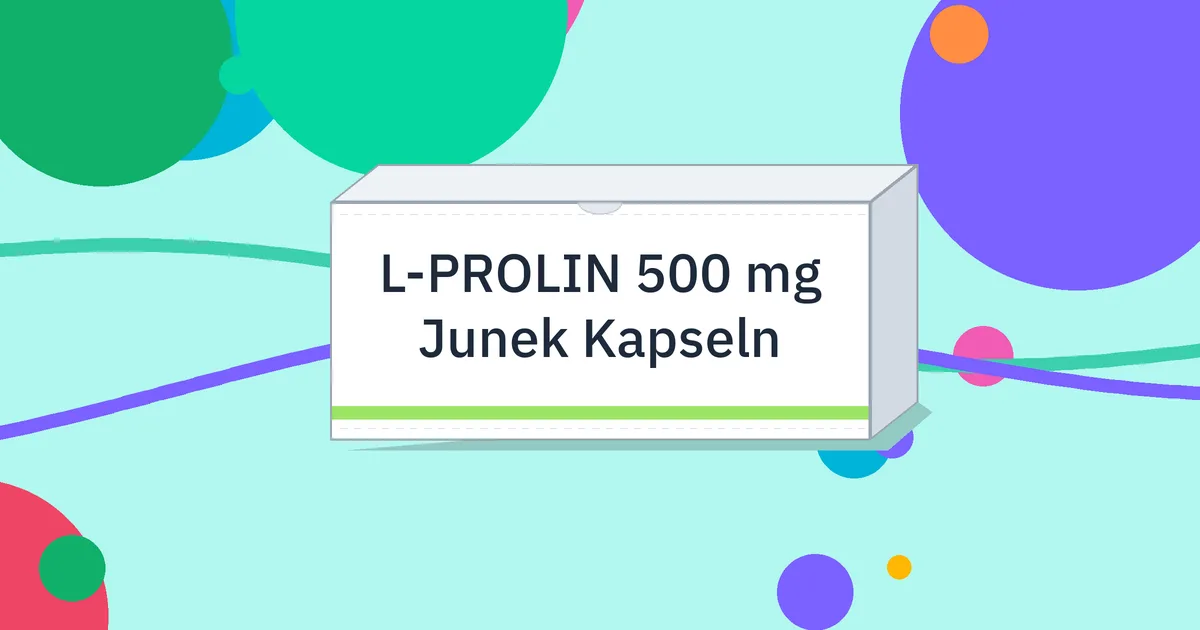 Symbolbild: Packung mit der Aufschrift L-PROLIN 500 mg Junek Kapseln (PZN 00135295) – Verfügbarkeit und Bezug in Apotheken in Frankfurt am Main