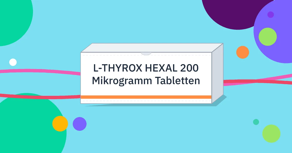 Symbolbild: Packung mit der Aufschrift L-THYROX HEXAL 200 Mikrogramm Tabletten (PZN 00811833) – Verfügbarkeit und Bezug in Apotheken in Frankfurt am Main