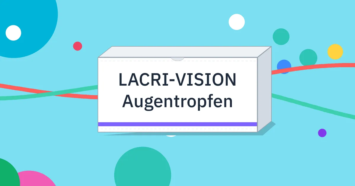 Symbolbild: Packung mit der Aufschrift LACRI-VISION Augentropfen (PZN 03821364) – Verfügbarkeit und Bezug in Apotheken in Frankfurt am Main