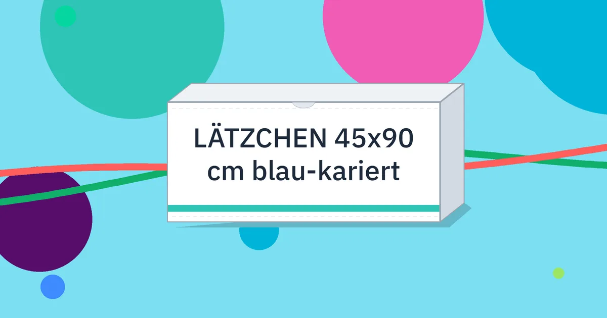 Symbolbild: Packung mit der Aufschrift LÄTZCHEN 45x90 cm blau-kariert (PZN 10074519) – Verfügbarkeit und Bezug in Apotheken in Frankfurt am Main