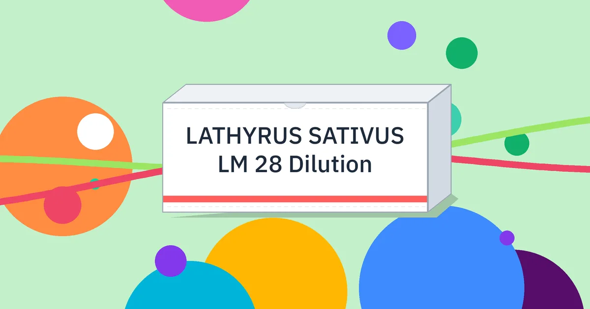Symbolbild: Packung mit der Aufschrift LATHYRUS SATIVUS LM 28 Dilution (PZN 13523774) – Verfügbarkeit und Bezug in Apotheken in Frankfurt am Main