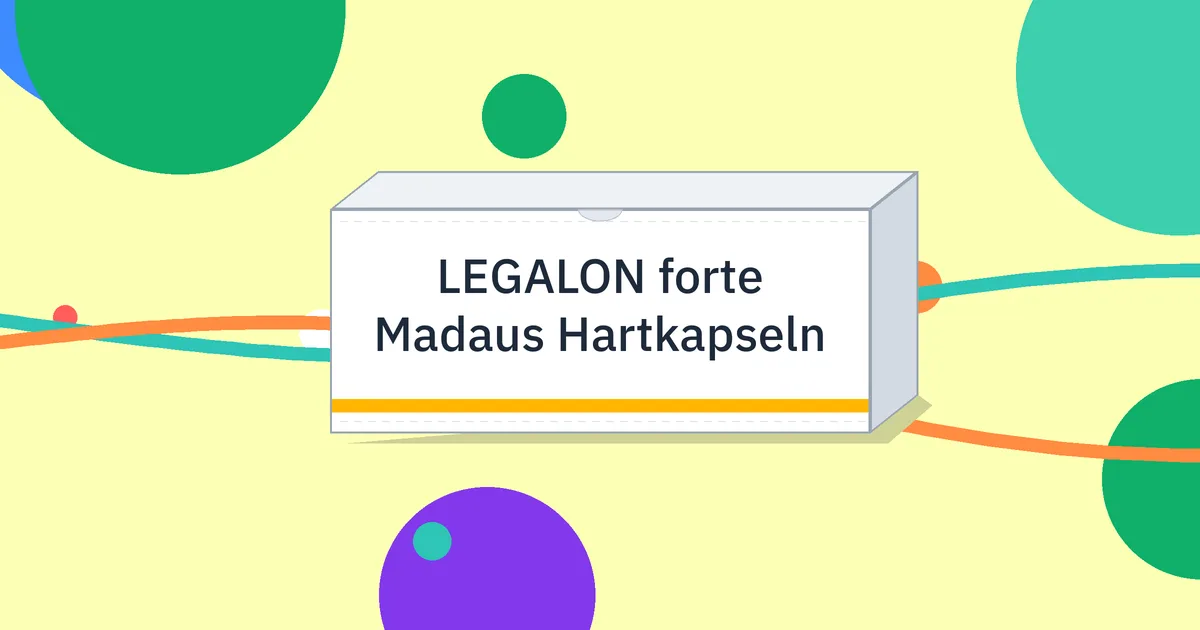 Symbolbild: Packung mit der Aufschrift LEGALON forte Madaus Hartkapseln (PZN 11548215) – Verfügbarkeit und Bezug in Apotheken in Frankfurt am Main