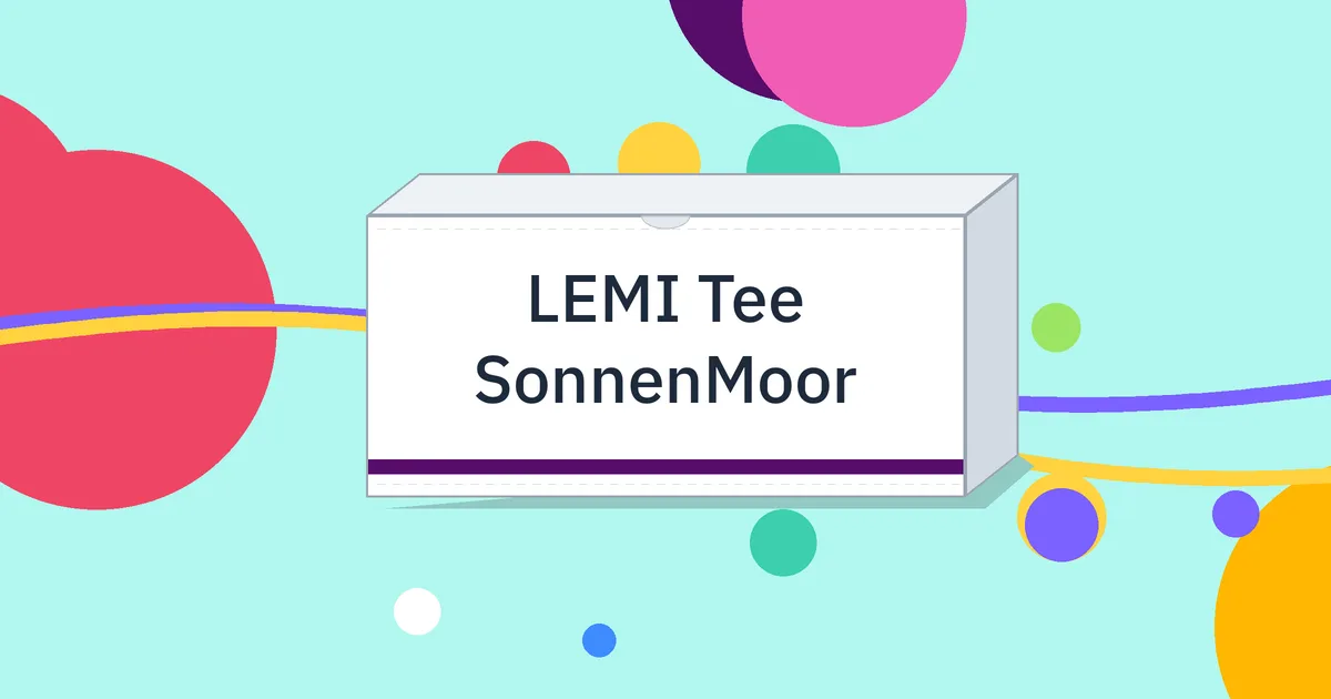 Symbolbild: Packung mit der Aufschrift LEMI Tee SonnenMoor (PZN 16154389) – Verfügbarkeit und Bezug in Apotheken in Frankfurt am Main