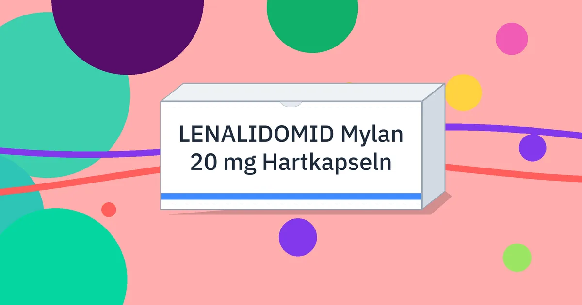Symbolbild: Packung mit der Aufschrift LENALIDOMID Mylan 20 mg Hartkapseln (PZN 17252556) – Verfügbarkeit und Bezug in Apotheken in Frankfurt am Main