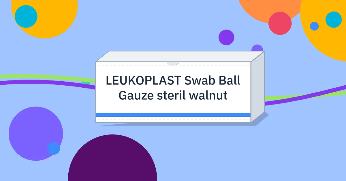 Symbolbild: Packung mit der Aufschrift LEUKOPLAST Swab Ball Gauze steril walnut (PZN 17208319) – Verfügbarkeit und Bezug in Apotheken in Frankfurt am Main