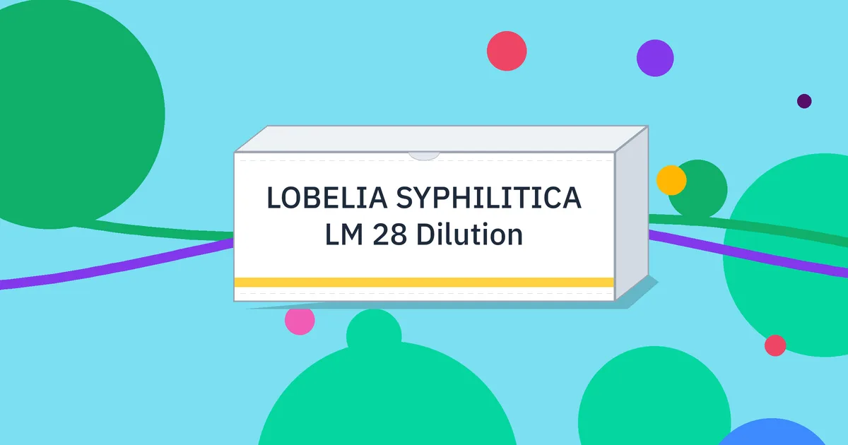 Symbolbild: Packung mit der Aufschrift LOBELIA SYPHILITICA LM 28 Dilution (PZN 13534973) – Verfügbarkeit und Bezug in Apotheken in Frankfurt am Main