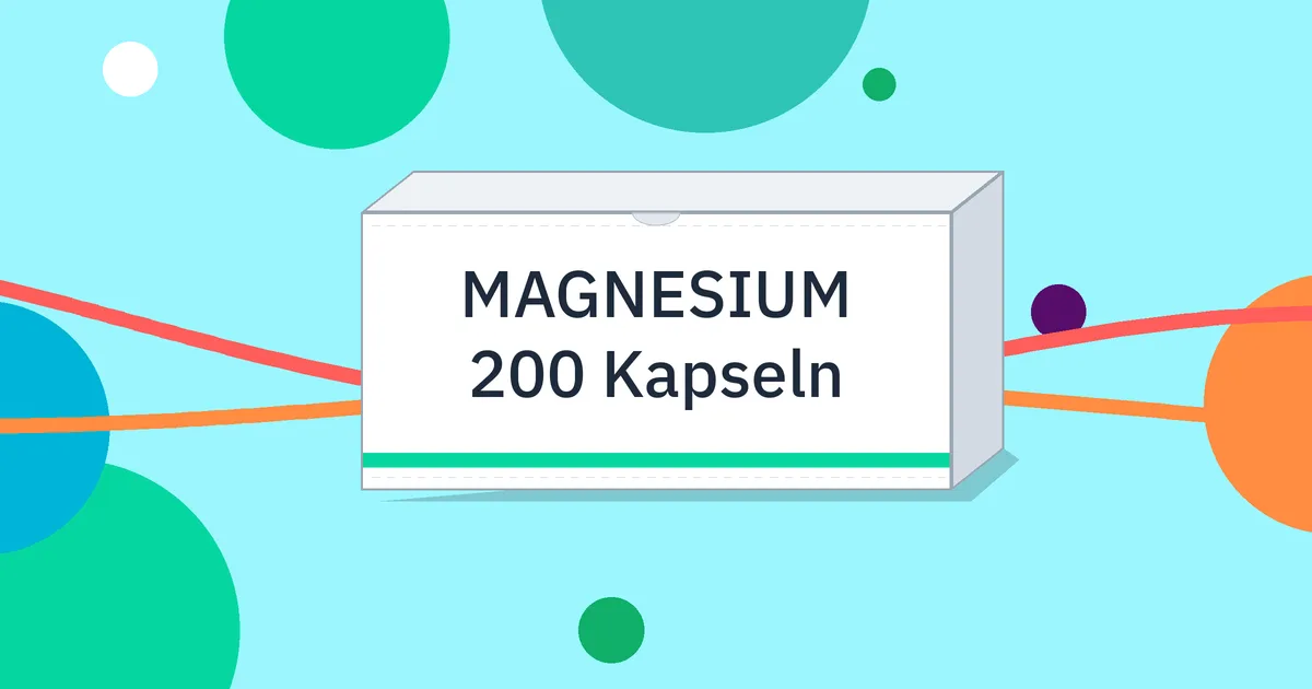 Symbolbild: Packung mit der Aufschrift MAGNESIUM 200 Kapseln (PZN 12586904) – Verfügbarkeit und Bezug in Apotheken in Frankfurt am Main