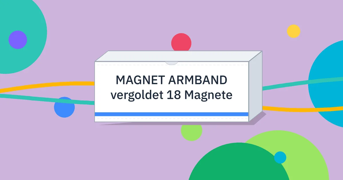 Symbolbild: Packung mit der Aufschrift MAGNET ARMBAND vergoldet 18 Magnete (PZN 11023665) – Verfügbarkeit und Bezug in Apotheken in Frankfurt am Main