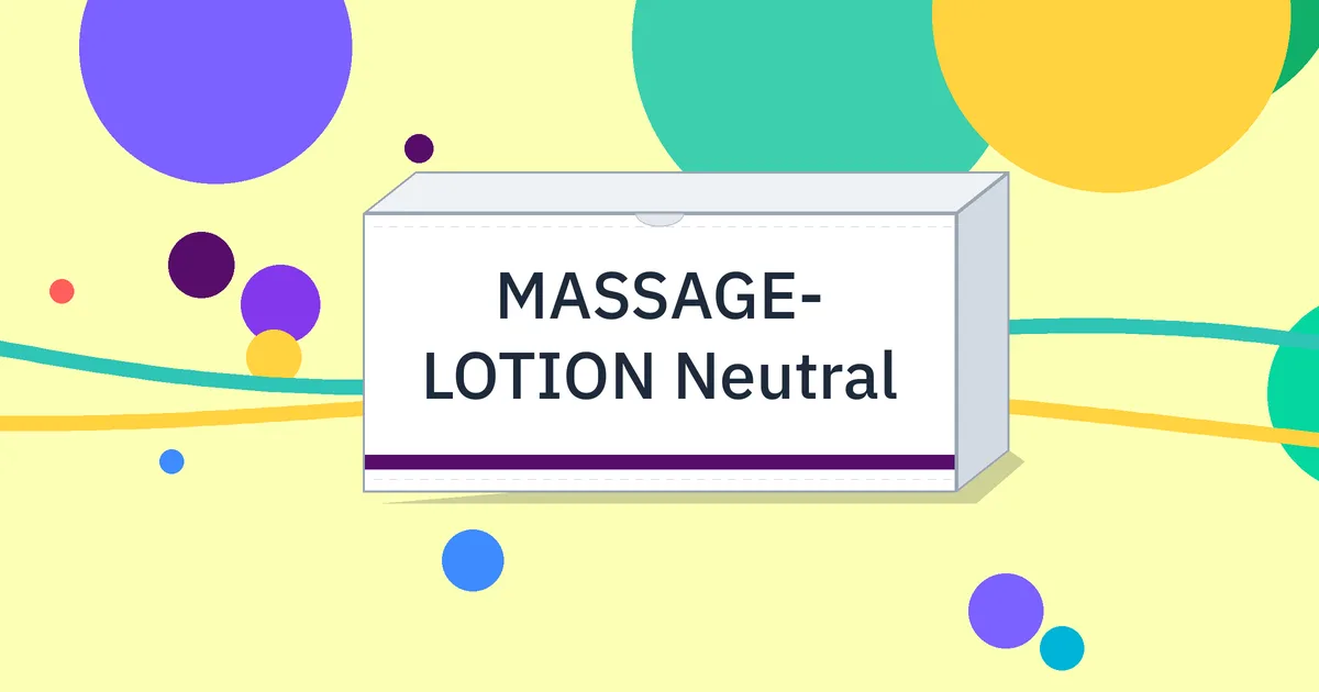 Symbolbild: Packung mit der Aufschrift MASSAGE-LOTION Neutral (PZN 00393910) – Verfügbarkeit und Bezug in Apotheken in Frankfurt am Main