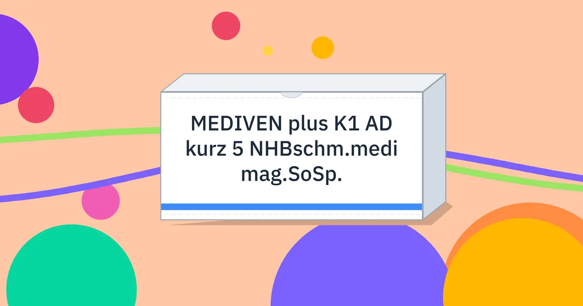 Symbolbild: Packung mit der Aufschrift MEDIVEN plus K1 AD kurz 5 NHBschm.medi mag.SoSp. (PZN 15899549) – Verfügbarkeit und Bezug in Apotheken in Frankfurt am Main
