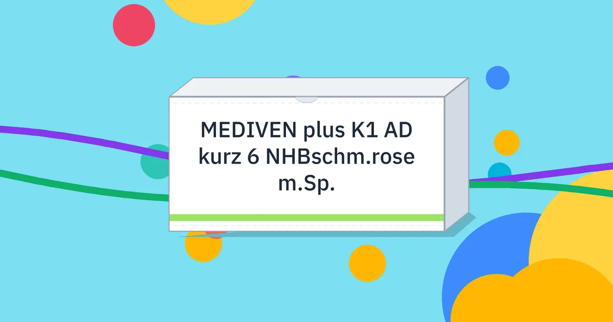 Symbolbild: Packung mit der Aufschrift MEDIVEN plus K1 AD kurz 6 NHBschm.rose m.Sp. (PZN 15899265) – Verfügbarkeit und Bezug in Apotheken in Frankfurt am Main