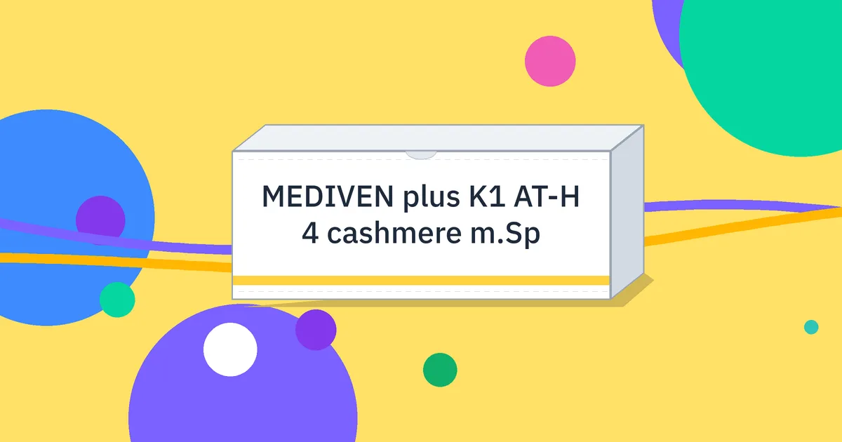 Symbolbild: Packung mit der Aufschrift MEDIVEN plus K1 AT-H 4 cashmere m.Sp (PZN 15035665) – Verfügbarkeit und Bezug in Apotheken in Frankfurt am Main