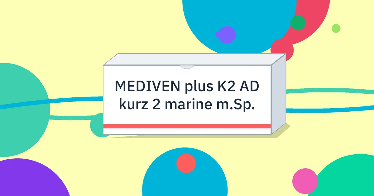 Symbolbild: Packung mit der Aufschrift MEDIVEN plus K2 AD kurz 2 marine m.Sp. (PZN 15096365) – Verfügbarkeit und Bezug in Apotheken in Frankfurt am Main