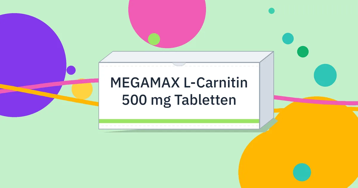 Symbolbild: Packung mit der Aufschrift MEGAMAX L-Carnitin 500 mg Tabletten (PZN 08763246) – Verfügbarkeit und Bezug in Apotheken in Frankfurt am Main