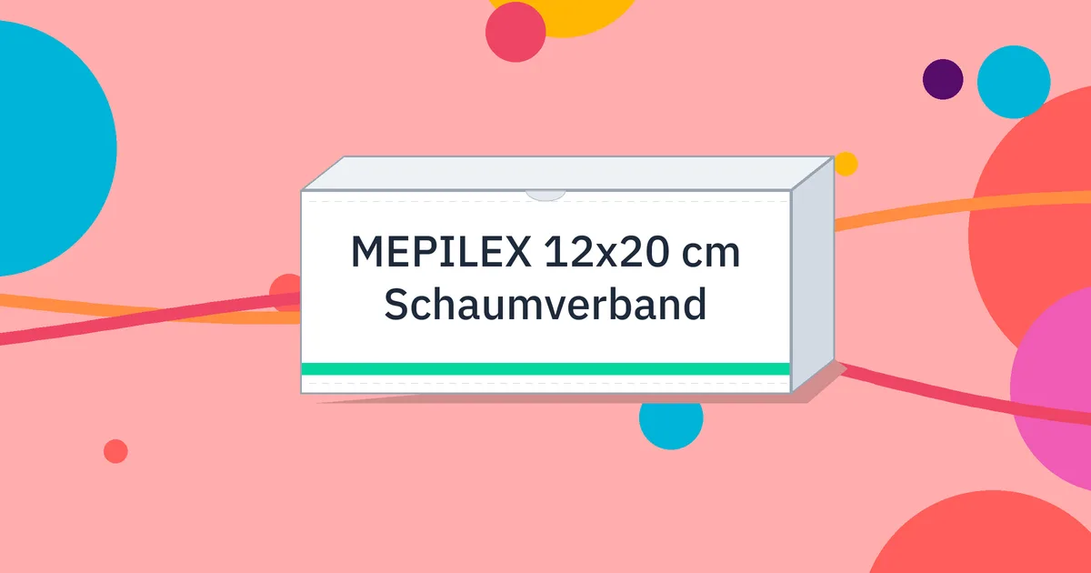 Symbolbild: Packung mit der Aufschrift MEPILEX 12x20 cm Schaumverband (PZN 05868447) – Verfügbarkeit und Bezug in Apotheken in Frankfurt am Main