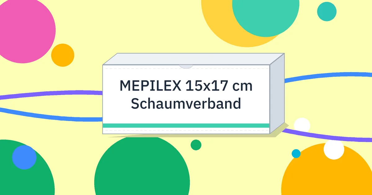 Symbolbild: Packung mit der Aufschrift MEPILEX 15x17 cm Schaumverband (PZN 13899858) – Verfügbarkeit und Bezug in Apotheken in Frankfurt am Main