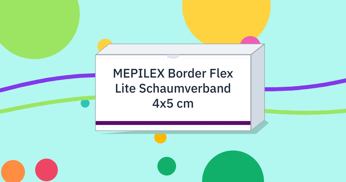 Symbolbild: Packung mit der Aufschrift MEPILEX Border Flex Lite Schaumverband 4x5 cm (PZN 18718695) – Verfügbarkeit und Bezug in Apotheken in Frankfurt am Main