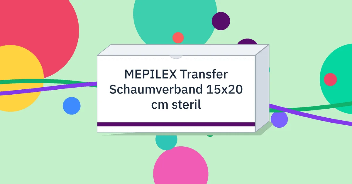 Symbolbild: Packung mit der Aufschrift MEPILEX Transfer Schaumverband 15x20 cm steril (PZN 11690628) – Verfügbarkeit und Bezug in Apotheken in Frankfurt am Main