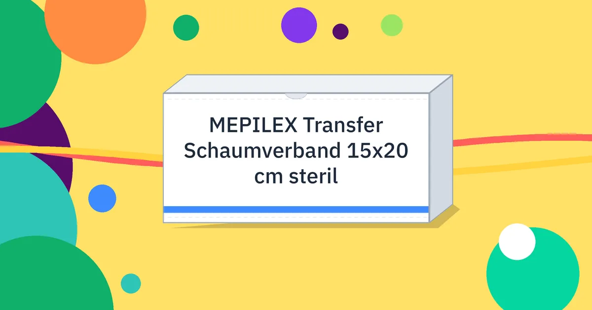 Symbolbild: Packung mit der Aufschrift MEPILEX Transfer Schaumverband 15x20 cm steril (PZN 19962150) – Verfügbarkeit und Bezug in Apotheken in Frankfurt am Main