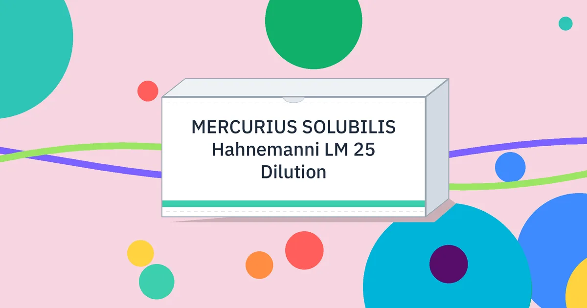 Symbolbild: Packung mit der Aufschrift MERCURIUS SOLUBILIS Hahnemanni LM 25 Dilution (PZN 12954213) – Verfügbarkeit und Bezug in Apotheken in Frankfurt am Main