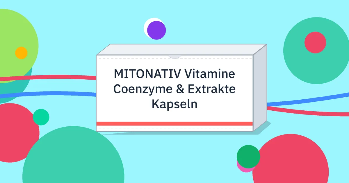 Symbolbild: Packung mit der Aufschrift MITONATIV Vitamine Coenzyme & Extrakte Kapseln (PZN 16826305) – Verfügbarkeit und Bezug in Apotheken in Frankfurt am Main