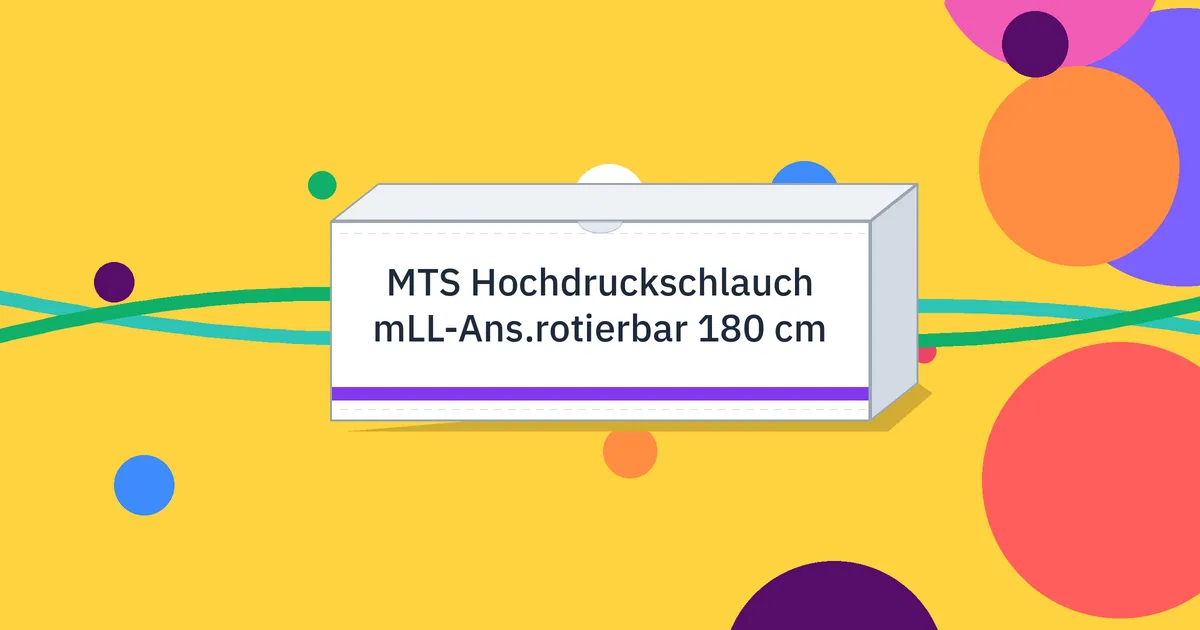 Symbolbild: Packung mit der Aufschrift MTS Hochdruckschlauch mLL-Ans.rotierbar 180 cm (PZN 04505234) – Verfügbarkeit und Bezug in Apotheken in Frankfurt am Main