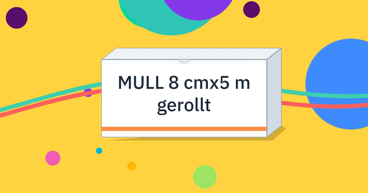 Symbolbild: Packung mit der Aufschrift MULL 8 cmx5 m gerollt (PZN 07093625) – Verfügbarkeit und Bezug in Apotheken in Frankfurt am Main