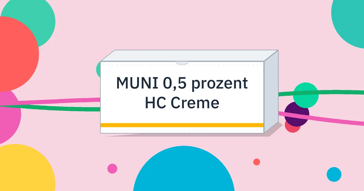 Symbolbild: Packung mit der Aufschrift MUNI 0,5 prozent HC Creme (PZN 07276113) – Verfügbarkeit und Bezug in Apotheken in Frankfurt am Main