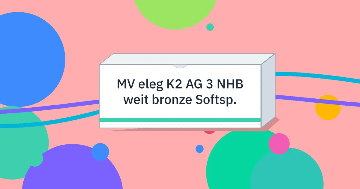Symbolbild: Packung mit der Aufschrift MV eleg K2 AG 3 NHB weit bronze Softsp. (PZN 15729014) – Verfügbarkeit und Bezug in Apotheken in Frankfurt am Main
