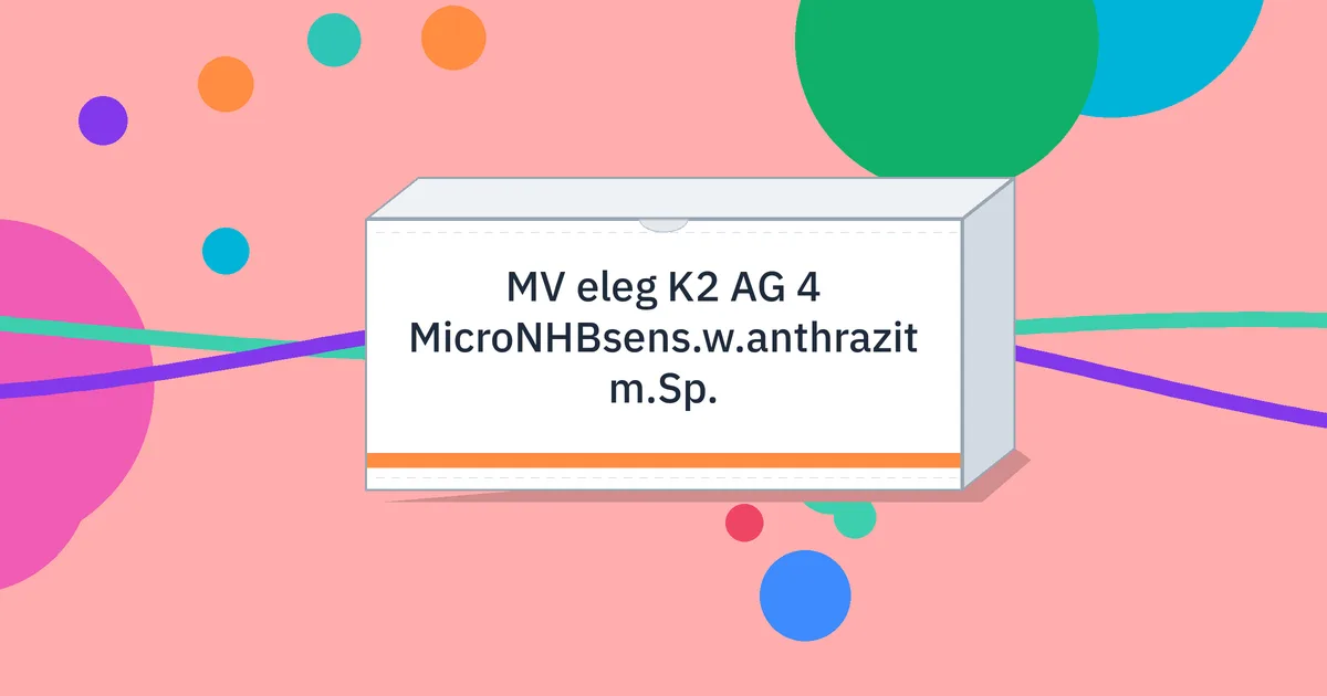 Symbolbild: Packung mit der Aufschrift MV eleg K2 AG 4 MicroNHBsens.w.anthrazit m.Sp. (PZN 16071893) – Verfügbarkeit und Bezug in Apotheken in Frankfurt am Main