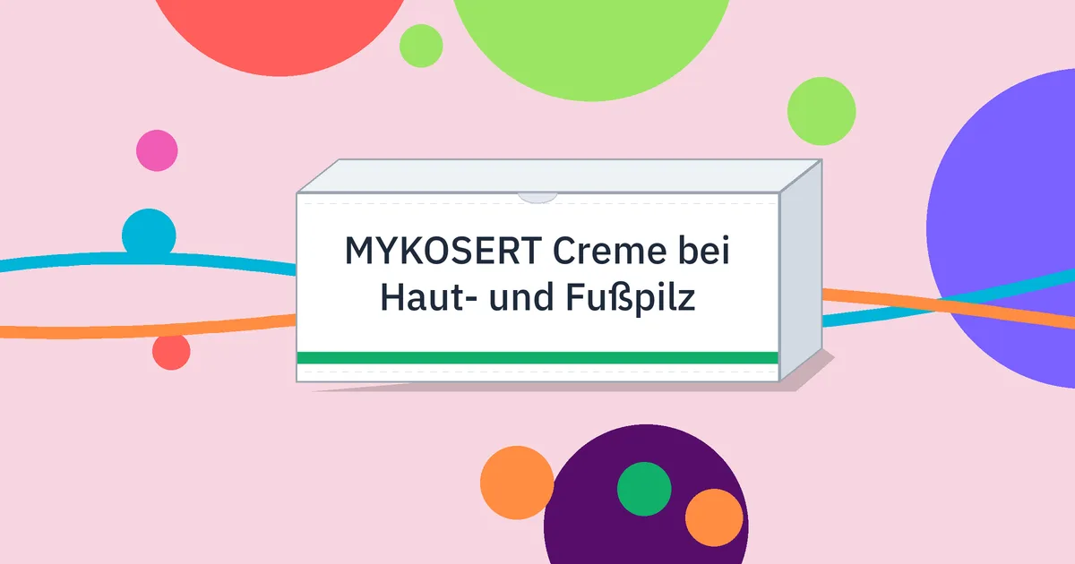 Symbolbild: Packung mit der Aufschrift MYKOSERT Creme bei Haut- und Fußpilz (PZN 15579721) – Verfügbarkeit und Bezug in Apotheken in Frankfurt am Main