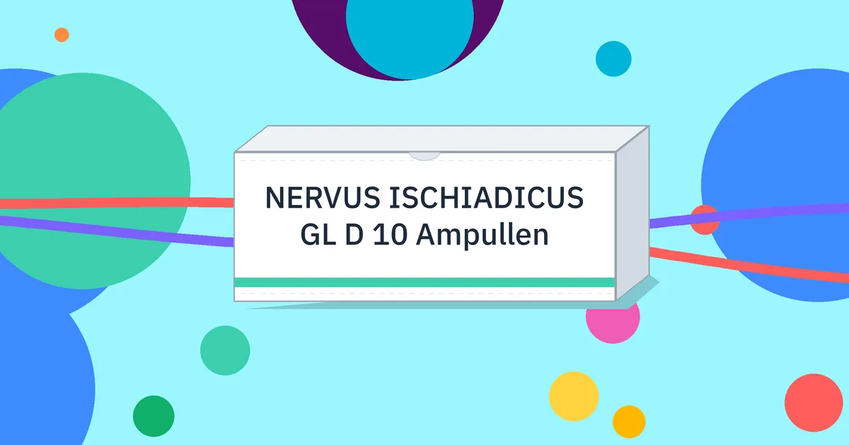 Symbolbild: Packung mit der Aufschrift NERVUS ISCHIADICUS GL D 10 Ampullen (PZN 03355181) – Verfügbarkeit und Bezug in Apotheken in Frankfurt am Main