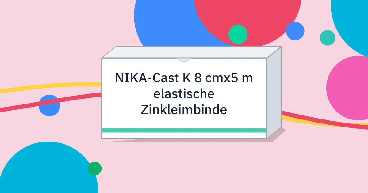 Symbolbild: Packung mit der Aufschrift NIKA-Cast K 8 cmx5 m elastische Zinkleimbinde (PZN 10320160) – Verfügbarkeit und Bezug in Apotheken in Frankfurt am Main