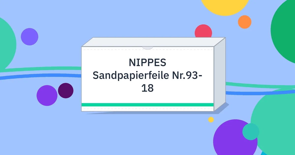 Symbolbild: Packung mit der Aufschrift NIPPES Sandpapierfeile Nr.93-18 (PZN 01653454) – Verfügbarkeit und Bezug in Apotheken in Frankfurt am Main