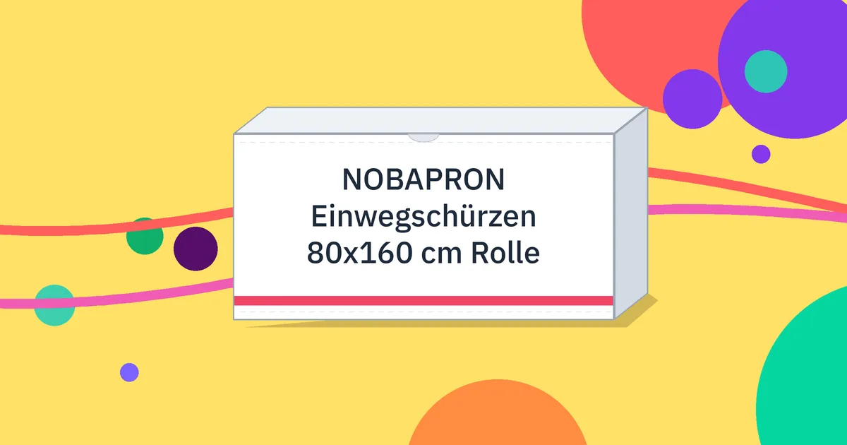 Symbolbild: Packung mit der Aufschrift NOBAPRON Einwegschürzen 80x160 cm Rolle (PZN 16796142) – Verfügbarkeit und Bezug in Apotheken in Frankfurt am Main