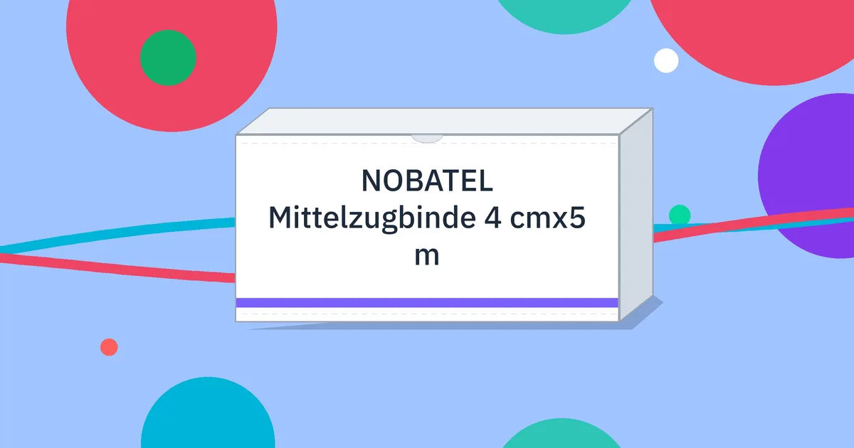 Symbolbild: Packung mit der Aufschrift NOBATEL Mittelzugbinde 4 cmx5 m (PZN 07095357) – Verfügbarkeit und Bezug in Apotheken in Frankfurt am Main