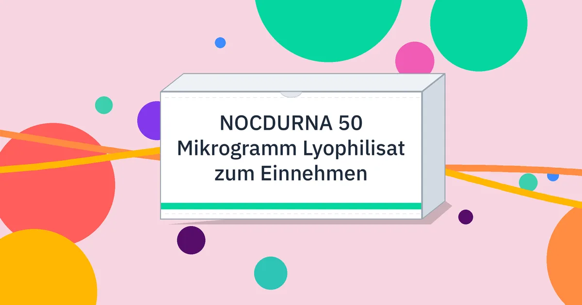 Symbolbild: Packung mit der Aufschrift NOCDURNA 50 Mikrogramm Lyophilisat zum Einnehmen (PZN 12511438) – Verfügbarkeit und Bezug in Apotheken in Frankfurt am Main