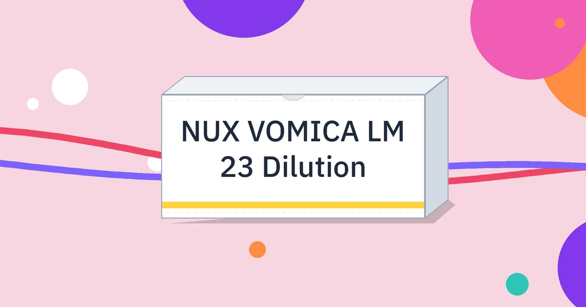 Symbolbild: Packung mit der Aufschrift NUX VOMICA LM 23 Dilution (PZN 12970519) – Verfügbarkeit und Bezug in Apotheken in Frankfurt am Main