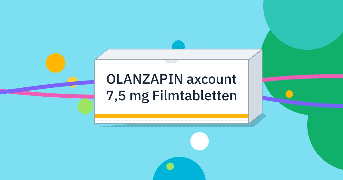 Symbolbild: Packung mit der Aufschrift OLANZAPIN axcount 7,5 mg Filmtabletten (PZN 10522082) – Verfügbarkeit und Bezug in Apotheken in Frankfurt am Main