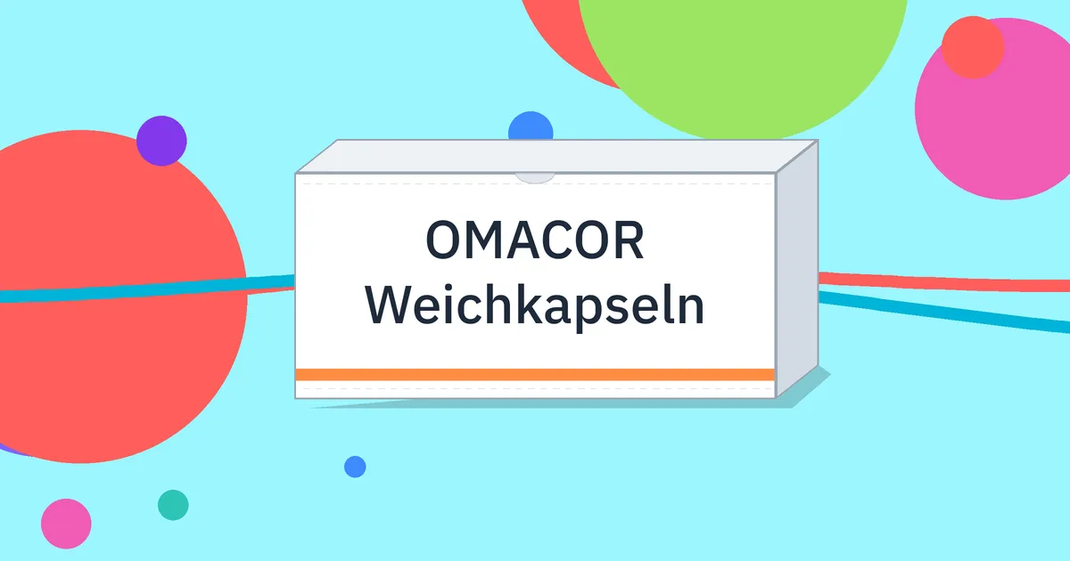 Symbolbild: Packung mit der Aufschrift OMACOR Weichkapseln (PZN 06586260) – Verfügbarkeit und Bezug in Apotheken in Frankfurt am Main